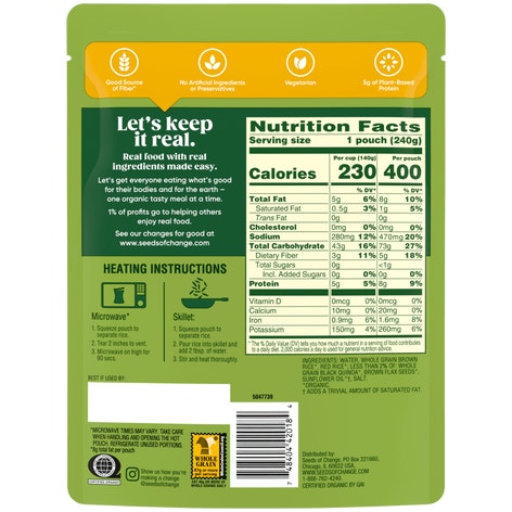 Certified Organic Quinoa, Brown & Red Rice with Flaxseed Pouch