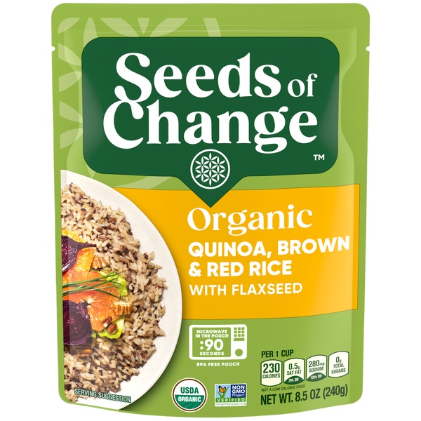 Certified Organic Quinoa, Brown & Red Rice with Flaxseed Pouch